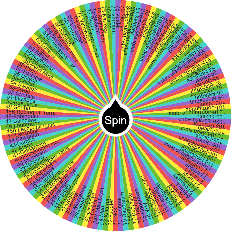 Palworld Pal Wheel Wheel | SpinDecisions